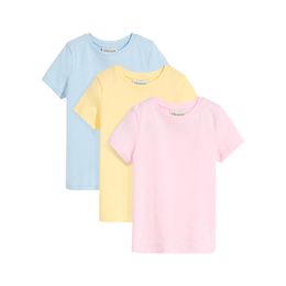 bonprix M&auml;dchen bonprix T-Shirt Packung, 3er, mit Rundhalsausschnitt, Kurzarm-Design, gerader Schnitt, im 3er Pack bunt 104/110