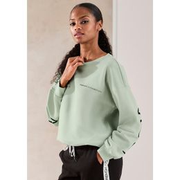 French Connection Damen Sweatshirt, mit gro&szlig;em Logodruck auf dem R&uuml;cken gr&uuml;n 36/38