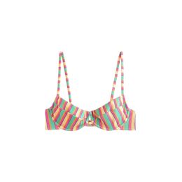 self. Bikinitop Damen Gr&ouml;&szlig;e 70 gr&uuml;n / tanne / apricot / pink