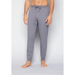 JOOP! Herren JOOP! Pyjamahose &raquo;Leisure&laquo; mit Cornflower-Print, seitlichen Taschen und Bindeband grau L, N-Gr