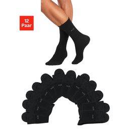 H.I.S. H.I.S Herren Socken &raquo;Herren Basic Str&uuml;mpfe Atmungsaktive Baumwolle, M&auml;nnersocken Business&laquo; Packung, 12 Stk. tlg. ohne einschneidendes Gummi schwarz 39