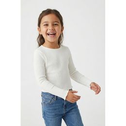 Kids Only M&auml;dchen KIDS Only Langarmshirt &raquo;KOGNELLA L/S O-NECK TOP JRS NOOS&laquo; Materialmix wei&szlig; 146/152