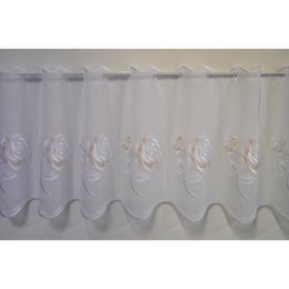 Stickereien Plauen Scheibengardine &raquo;Rosentraum&laquo; Stangendurchzug 1 Stk. tlg. wei&szlig; Voile, Polyester 40cm, Stangendurchzug, 160cm