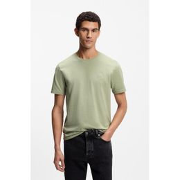 BOSS Orange Herren BOSS Orange T-Shirt &raquo;Tales Regular Fit&laquo; 100% Baumwolle BOSS Logo Patch Rundhals gr&uuml;n S