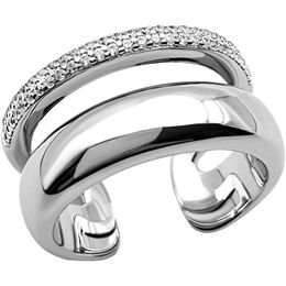 Firetti Damen Fingerring &raquo;Schmuck Geschenk Silber 925 Damenring Ring 2-reihige Optik&laquo; mit Zirkonia (synth.) silber 52, Silber 925 (Sterlingsilber), 