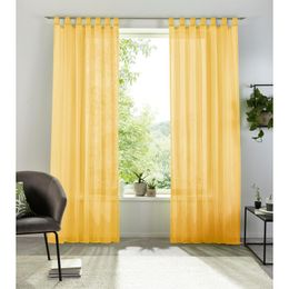OTTO home Gardine &raquo;XANA&laquo; Schlaufen 1 Stk. tlg. Bestseller, einfarbig, 1 Schal, pflegeleicht, preiswert! gelb Voile, Polyester 145cm, Schlaufen, 145cm