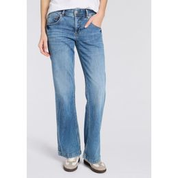 Herrlicher Damen 5-Pocket-Jeans &raquo;Edna Denim Light&laquo; im Flared Fit 34, L&auml;nge 32