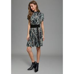 Laura Scott Damen Sommerkleid hoch geschlossener Ausschnitt, aus Jersey, Abstrakt gemustert 38, N-Gr