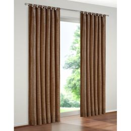 WIRTH Vorhang &raquo;Troms&ouml;&laquo; Schlaufen 1 Stk. tlg. braun Chenille, Polyacryl 160cm, Schlaufen, 132cm