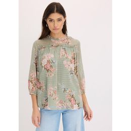 bonprix Damen bonprix Tunika eleganter Stil, ausgestellte Passform, mit 3/4-&Auml;rmeln gr&uuml;n 38