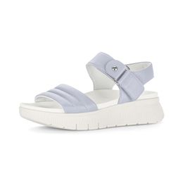 Gabor Damen Riemchensandale Plateau, Sandalette mit Ziern&auml;hten und Niete blau 42