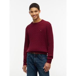 Tommy Hilfiger Herren Strickpullover &raquo;CLASSIC CABLE CREW NECK mit Strukturstrick und Flaglabel&laquo; unifarben, casual, regular fit, Baumwolle, Rundhals M