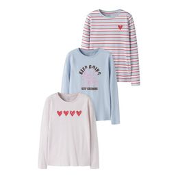 name it M&auml;dchen Langarmshirt &raquo;NKFNIANA 3P LS TOP&laquo; Packung, 3 Baumwolle, regular fit 134/140