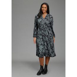 Laura Scott Curve Damen Laura Scott CURVE Jerseykleid &raquo;Gro&szlig;e Gr&ouml;&szlig;en&laquo; wadenlang, gemustert, aus elastischer Viskosemischung, Langarm 58, N-Gr