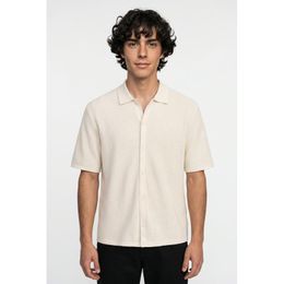 Jack & Jones Jack & Jones Herren Kurzarmhemd &raquo;JORMAINE KNIT SS POLO CARDIGAN SN&laquo; Gestrickt, Baumwolle, relexed fit beige S, N-Gr