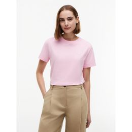 Tommy Hilfiger Damen Kurzarmshirt &raquo;TH SCRIPT REG C-NK SS TEE&laquo; Baumwollmischung, regular fit rosa XL (46)