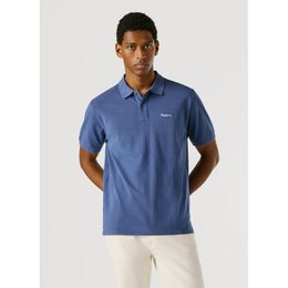 Pepe Jeans Herren Poloshirt &raquo;OSCAR&laquo; aus Baumwoll-Piqu&eacute;, mit Logostickerei blau XL