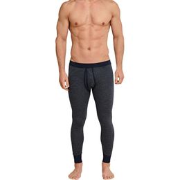 Schiesser Herren Lange Unterhose &raquo;Feinripp Melange&laquo; -, mit Softbund blau 7 (XL)