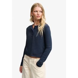 Superdry Damen Langarmshirt &raquo;ATH ESS WAFFLE BUTTON LS TOP&laquo; Baumwollmischung, skinny fit M