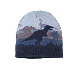 MaxiMo Jungen MaxiMo Strickm&uuml;tze aus Baumwolle, mit Motiv, gef&uuml;ttert blau 53