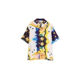 Desigual Button Up Shirt 'Cosmos' male size XS Night blue / Lemon / White