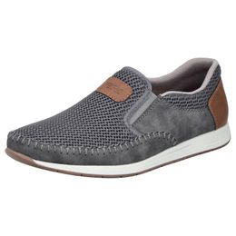 Rieker Herren Slipper Slip-on Sneaker, Schlupfschuh mit Stretcheins&auml;tze grau 43