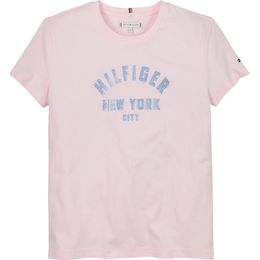 Tommy Hilfiger M&auml;dchen T-Shirt &raquo;HILFIGER GRAPHIC T-SHIRT&laquo; f&uuml;r Kinder bis 16 Jahre, mit gro&szlig;em Druck rosa 5 (110)