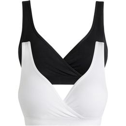bonprix Damen bonprix Still-BH Packung, 2 tlg. im praktischen 2er-Pack, nahtloses Design, mit Elasthan-Anteil schwarz XL, N-Gr