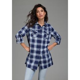 Arizona Damen Karobluse &raquo;Karotunika&laquo; Tunika blau 34
