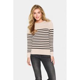 Saint Tropez Damen Strickpullover &raquo;MilaSZ LS Striped&laquo; beige M