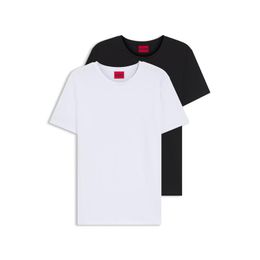 Hugo Herren Hugo T-Shirt &raquo;Hugo-Round&laquo; Packung, 2er, Rundhalsausschnitt, Slim-Fit, Hugo Logo-Druck wei&szlig; XXL