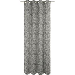 Adam Vorhang &raquo;Flower Cuv&eacute;e Light&laquo; &Ouml;sen 1 Stk. tlg. aus 100% Bio-Baumwolle, Made in Germany schwarz Jacquard, Baumwolle (Bio-Baumwolle) 145cm, &Ouml;sen, 145cm