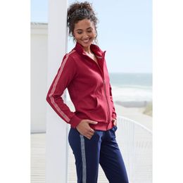 H.I.S. H.I.S Damen Sweatjacke mit gestreiftem Tape an den &Auml;rmeln rot 32/34