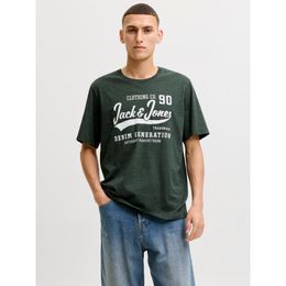 Jack & Jones Jack & Jones Herren T-Shirt &raquo;JJELOGO TEE SS O-NECK 2 COL AW26 SN&laquo; Baumwolle, regular fit gr&uuml;n XXL