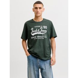 Jack & Jones Jack & Jones Herren T-Shirt &raquo;JJELOGO TEE SS O-NECK 2 COL AW26 SN&laquo; Baumwolle, regular fit gr&uuml;n XL