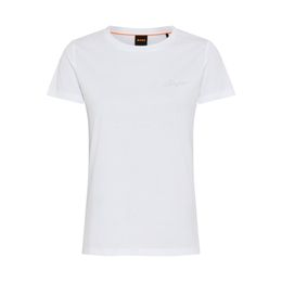 BOSS Orange Damen BOSS Orange T-Shirt &raquo;Elove Premium Damenmode&laquo; in Baumwollqualit&auml;t, Slim Fit wei&szlig; L