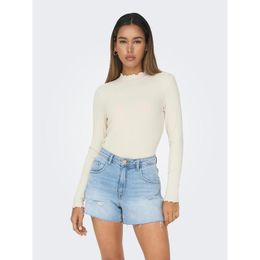 Jacqueline de Yong Jdy Damen JDY Langarmbluse &raquo;JDYFRANSISKA L/S HIGHNECK TOP JRS NOOS&laquo; Viskosemischung, slim fit grau L