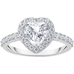 Thomas Sabo Damen Thomas Sabo Fingerring &raquo;Schmuck Silber 925 Ring Halo in Herzform&laquo; mit Zirkonia (synth.) silber 56, Silber 925 (recycelt), 2mm