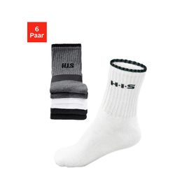 H.I.S. H.I.S Damen Sportsocken &raquo;Tennissocken Damen Herren Laufsocken&laquo; Packung, 6 Paar tlg. mit Frottee & verst&auml;rkten Belastungszonen grau 35-38