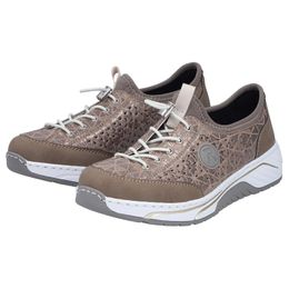 Rieker Damen Slip-On Sneaker Slipper, Freizeitsneaker, Halbschuh in Metallic-Optik braun 43