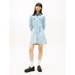 Tommy Jeans Damen Jeanskleid &raquo;MINI TRUCKER DENIM DRESS&laquo; Brusttaschen blau XL (42), N-Gr