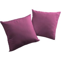 WIRTH Dekokissen &raquo;Newbury&laquo; Kissenh&uuml;lle ohne F&uuml;llung, 2 St&uuml;ck lila Baumwolle, Polyester B/L: 40cm x 40cm, 2 Stk.