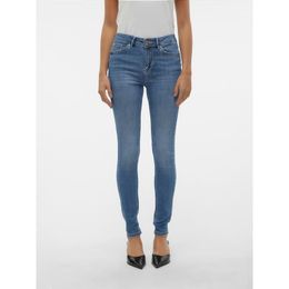 V&eacute;ro Moda Vero Moda Damen Skinny-fit-Jeans &raquo;VMFLASH MR SKINNY JEANS LI347 NOOS&laquo; Baumwollmischung mit Stretch, regular waist, skinny fit blau XL (42), L&auml;nge 32
