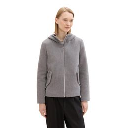 Tom Tailor Denim Damen Tom Tailor Denim Caban mit Kapuze grau M (38)