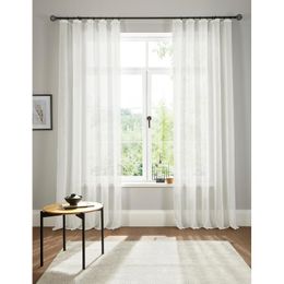 OTTO home Gardine &raquo;Fiete&laquo; Kr&auml;uselband 1 Stk. tlg. Leinen Optik, Sichtschutz, halbtransparent, einfarbig, Leinenoptik beige Polyester 175cm, 