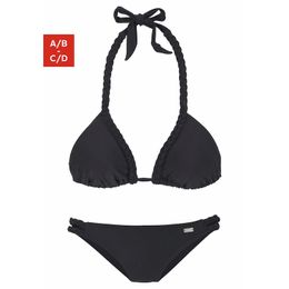 Buffalo Damen Triangel-Bikini mit geflochtenen Details schwarz 32, Cup A/B