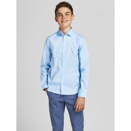 Jack & Jones Jack & Jones Junior Jungen Langarmhemd &raquo;JPRPARMA cool, elastisch, kombinierbar&laquo; Baumwollmischung, regular fit blau 128, N-Gr