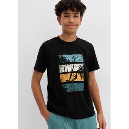 bonprix Jungen bonprix T-Shirt aus reiner Baumwolle, mit modischem Print, Kurzarm-Design, Regular Fit 176/182