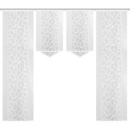 Home Wohnideen Schiebegardine &raquo;JENNA&laquo; Klettband 4 Stk. tlg. Schiebevorhang Jacquard Set wei&szlig; Polyester 245cm, Klettband, 57cm