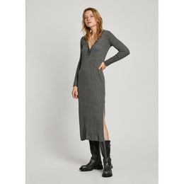 Pepe Jeans Damen Strickkleid &raquo;IZABEL DRESS&laquo; mit dekorativer Knopfleiste grau M, N-Gr
